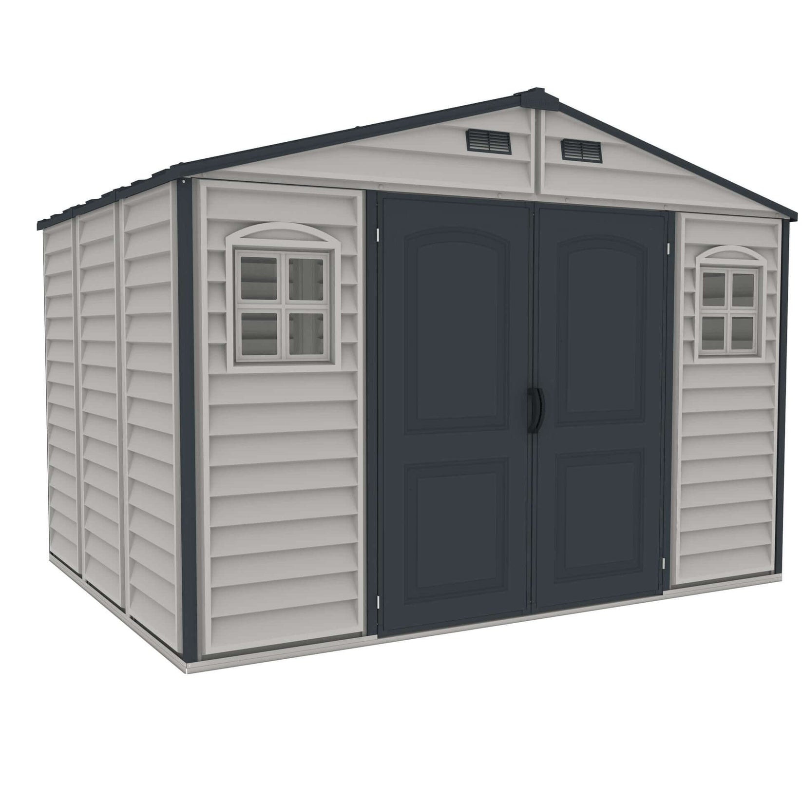 Duramax 10.5x8 Woodside PLUS Vinyl Shed w/ Foundation Kit
