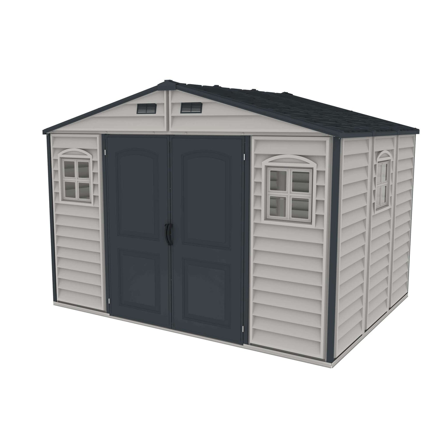 Duramax 10.5x8 Woodside PLUS Vinyl Shed w/ Foundation Kit