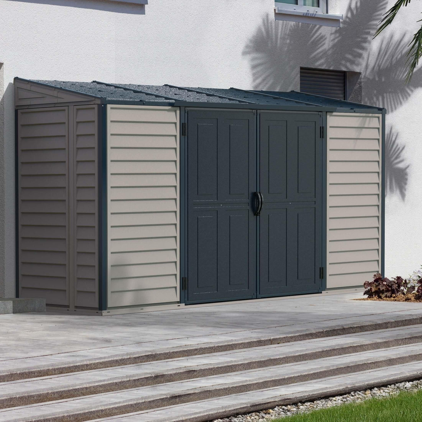 Duramax 10x4 SideMate PLUS Pro Vinyl Shed with Double Doors