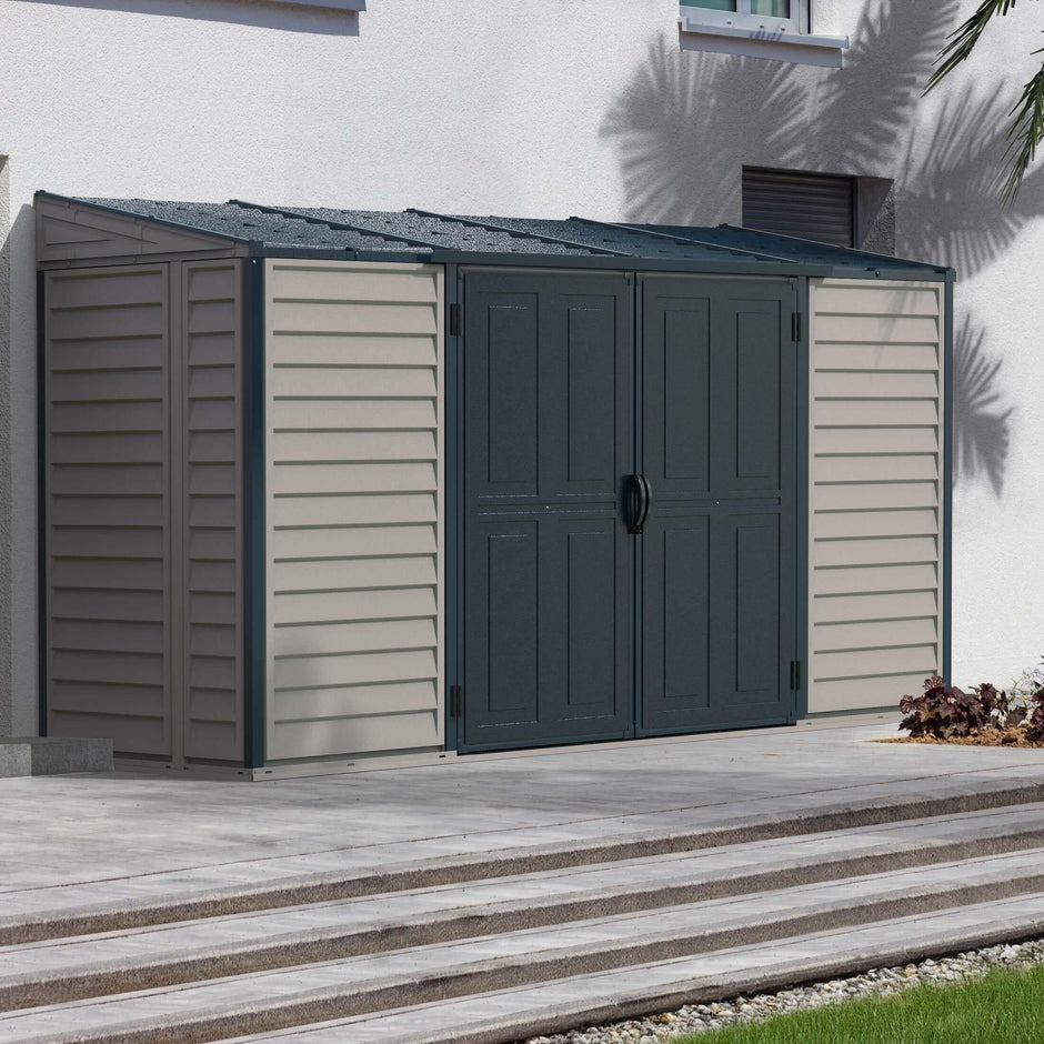 Duramax 10x4 SideMate PLUS Pro Vinyl Shed with Double Doors